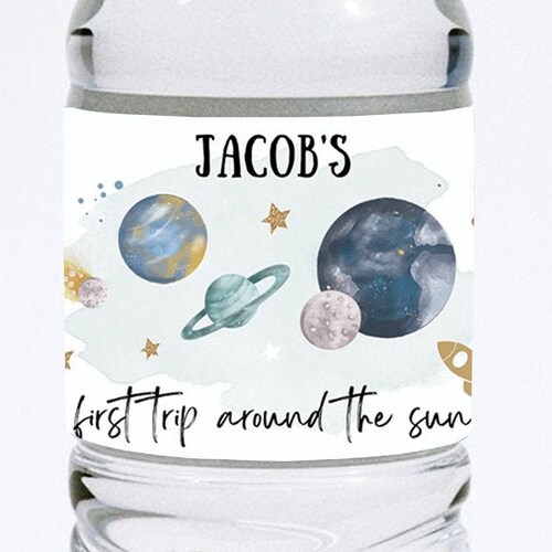Editable Outer Space Water Bottle Labels Galaxy Party Decor - Etsy