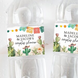 Editable Fiesta Water Bottle Labels Fiesta Couples Shower Taco - Etsy