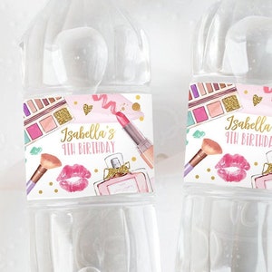 Editable Spa Party Water Bottle Labels Spa Birthday Party Girl - Etsy