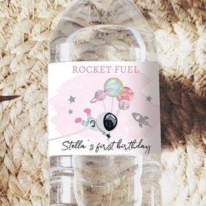 Editable Outer Space Water Bottle Labels Galaxy Party Decor Girl Space ...