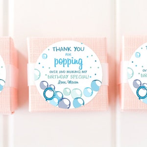 Editable Bubble Favor Tags Boy Bubble Birthday Thank You Tags Popping ...