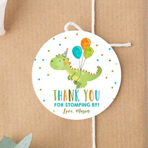 Editable Dinosaur Favor Tag Drive by Birthday Favors Party Parade Dino ...