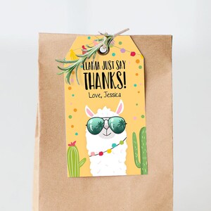 Editable Llama Favor Tags Llama Thank You Tags Fiesta Cactus Alpaca ...