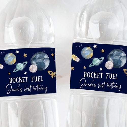 Editable Outer Space Water Bottle Labels Galaxy Party Decor - Etsy