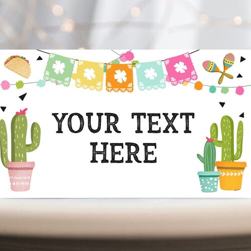 EDITABLE Fiesta Food Tent Labels Fiesta Birthday Place Card - Etsy