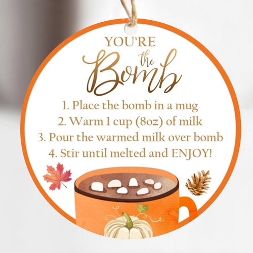 Editable Hot Chocolate Bomb Tags Hot Cocoa Bomb Instructions | Etsy