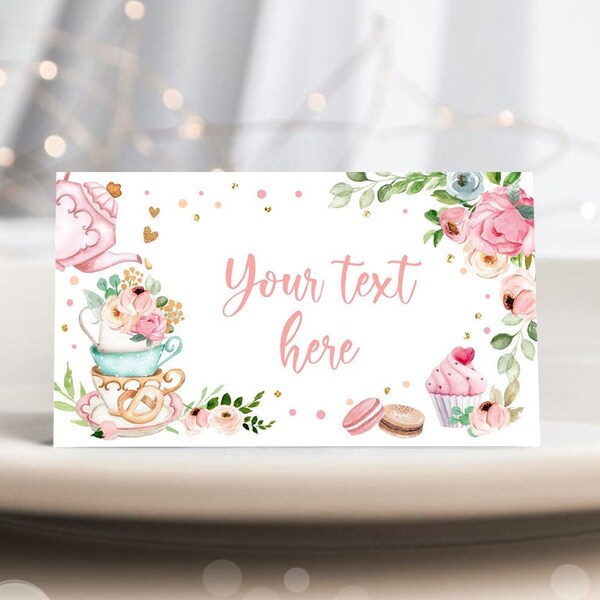 Tea Party Place Card - Etsy