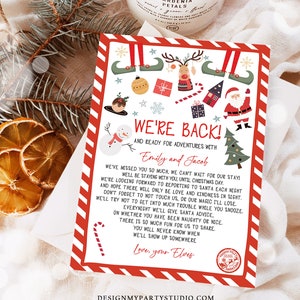 Editable Elf Arrival Letter Return Letter Christmas Elf We're Back Elf ...