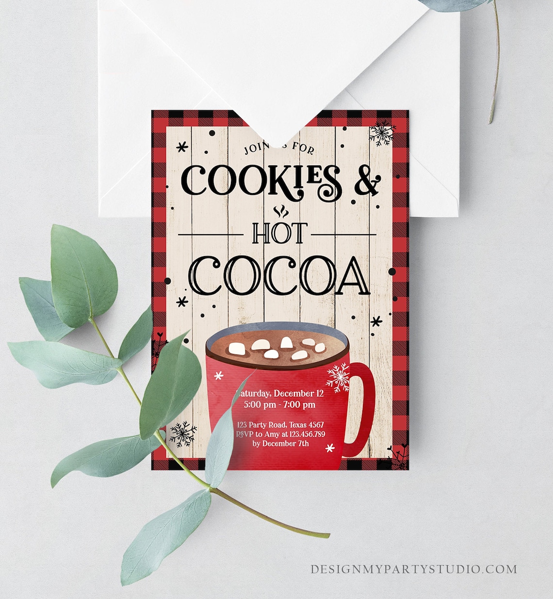 Editable Cookies and Cocoa Invitation Hot Cocoa Party Invite - Etsy