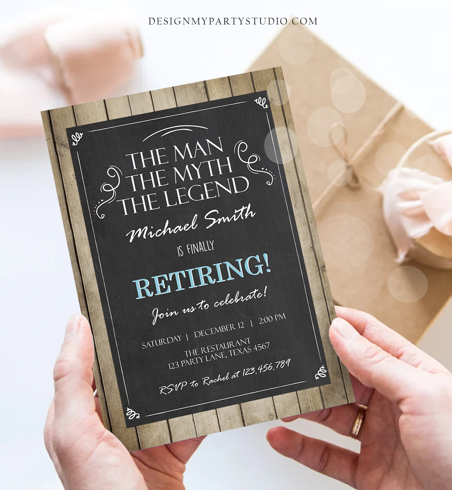 Editable the Man the Myth the Legend Invitation Retirement Invite Man ...