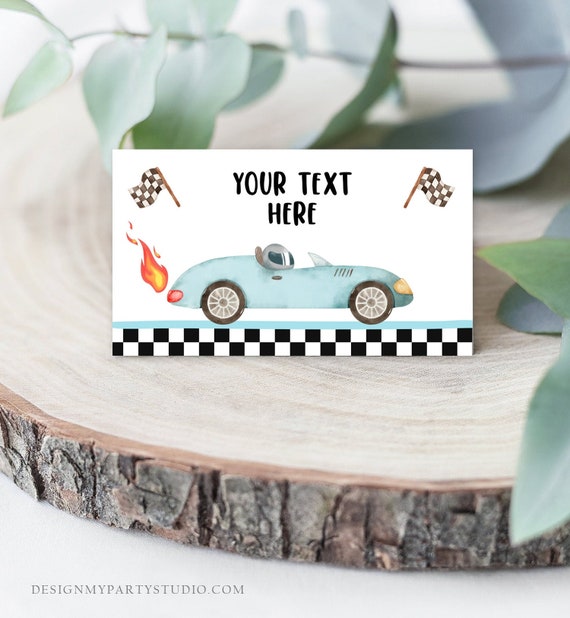 Editable Food Labels Race Car Birthday Racing Food Labels Place Card ...