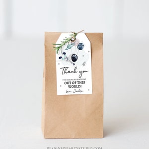 Editable Outer Space Favor Tag Astronaut Birthday Thank You Label ...