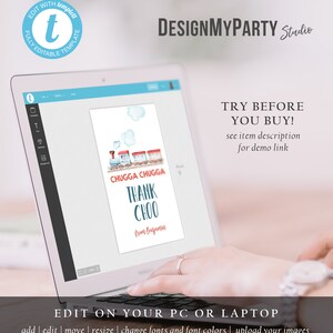 Editable Favor Tags Train Birthday Thank You Tags Vintage Train Party ...