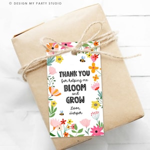 Editable Teacher Appreciation Tags Thank You for Helping Me Bloom Plant ...