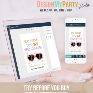 Editable Sunglasses Valentines Tag Valentines Glasses Eye Think You Are ...