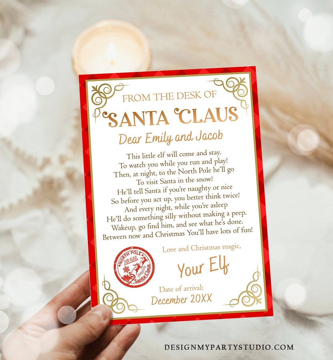Editable First Time Elf Arrival Letter Return Letter Christmas Elf I'm ...