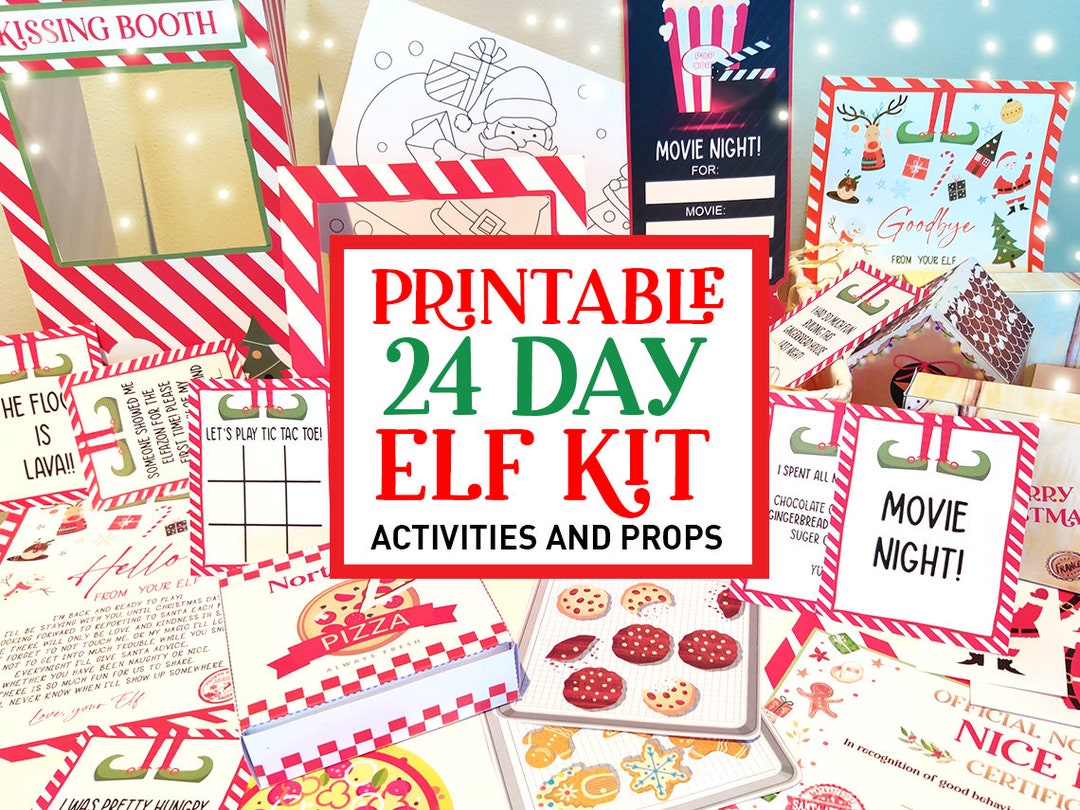 Printable Elf Kit 24 Days Bundle Christmas Elf Props Kit Instant ...
