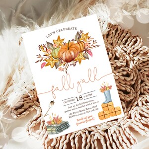 Editable Fall Y'all Party Invitation Fall Festival Party Backyard ...