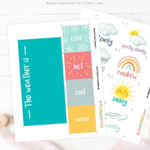 Morning Board Printable Activity Toddler Kids Homeschool Weather Chart ...