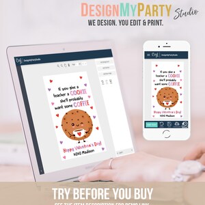 Editable If You Give A Teacher A Cookie Coffee Valentines Day Gift Tag ...