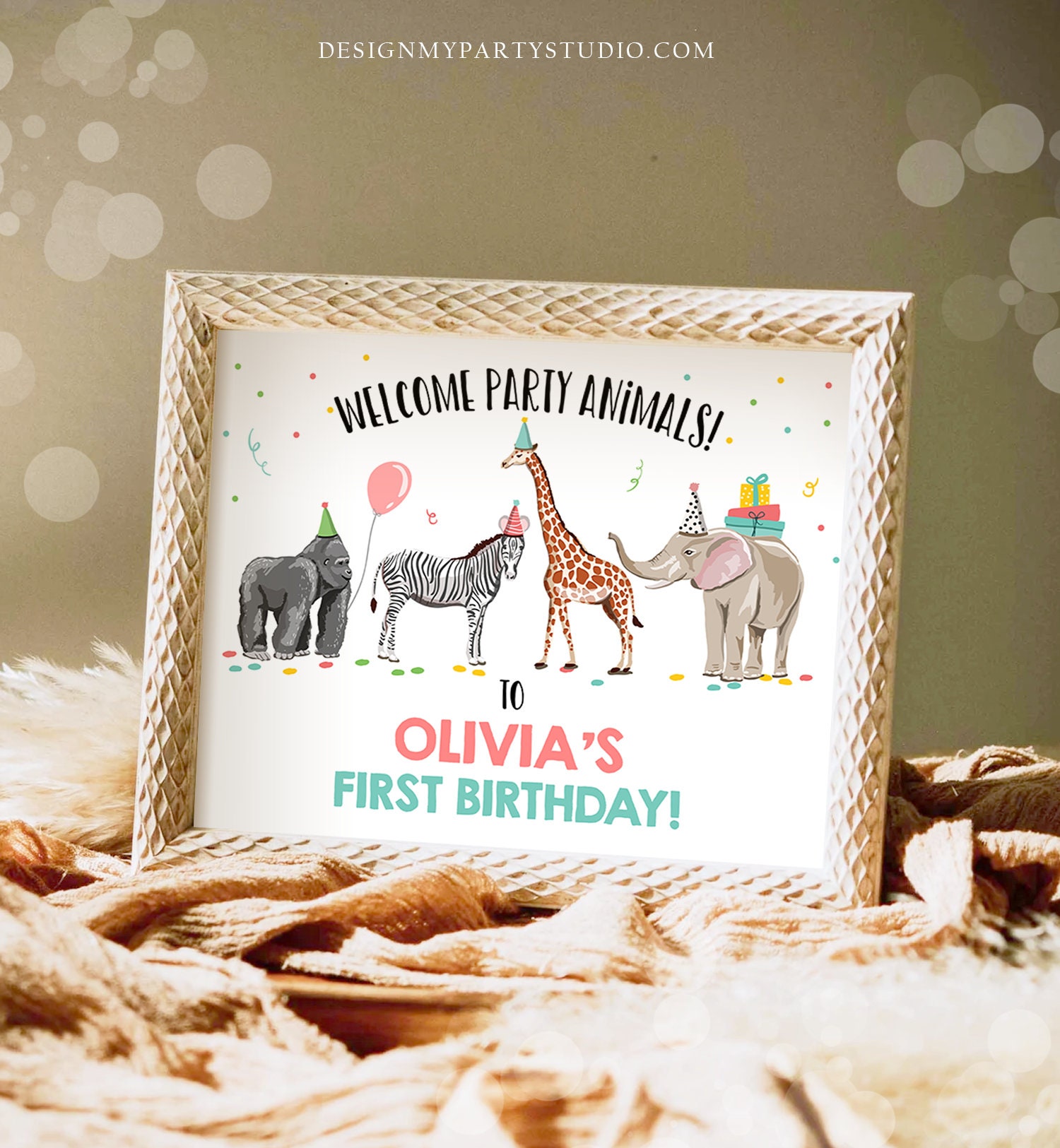 Editable Party Animals Welcome Sign Party Animal Sign Zoo - Etsy Canada
