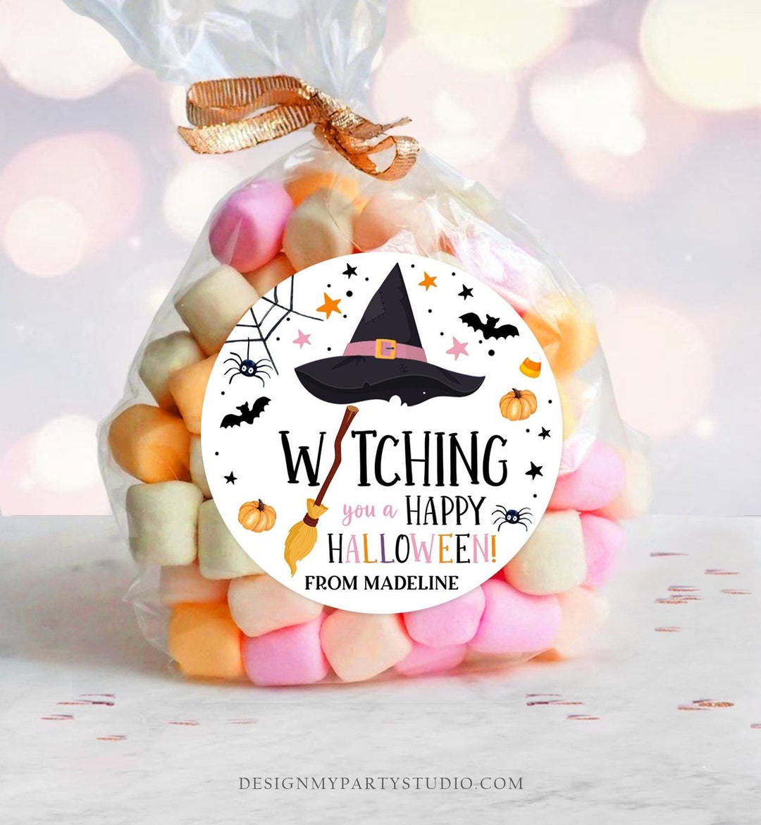 Editable Halloween Favor Tags Witching You a Happy Halloween Trick or ...