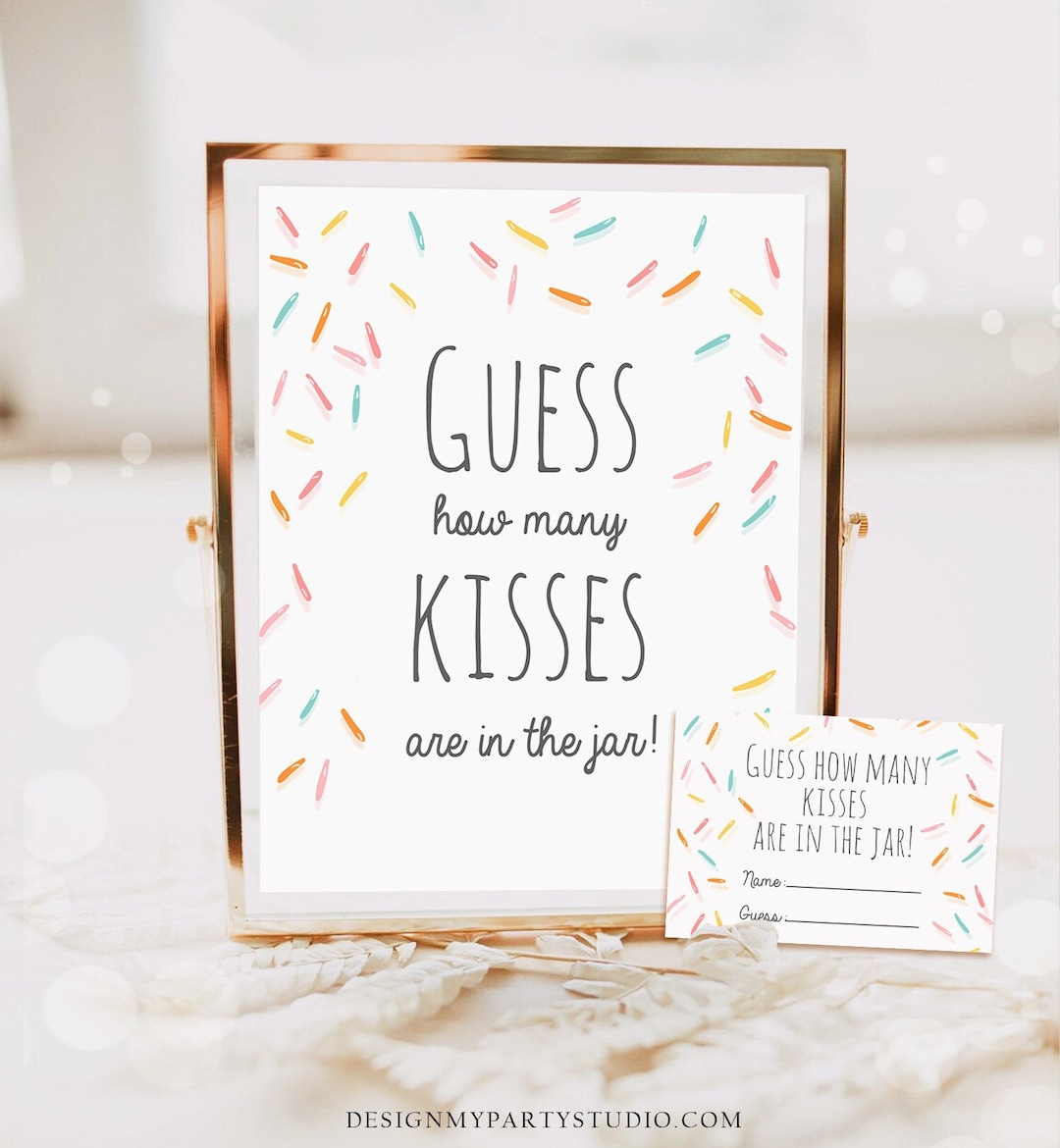 Game Guess How Many Kisses Are in the Jar Sprinkle Baby Shower Guessing ...