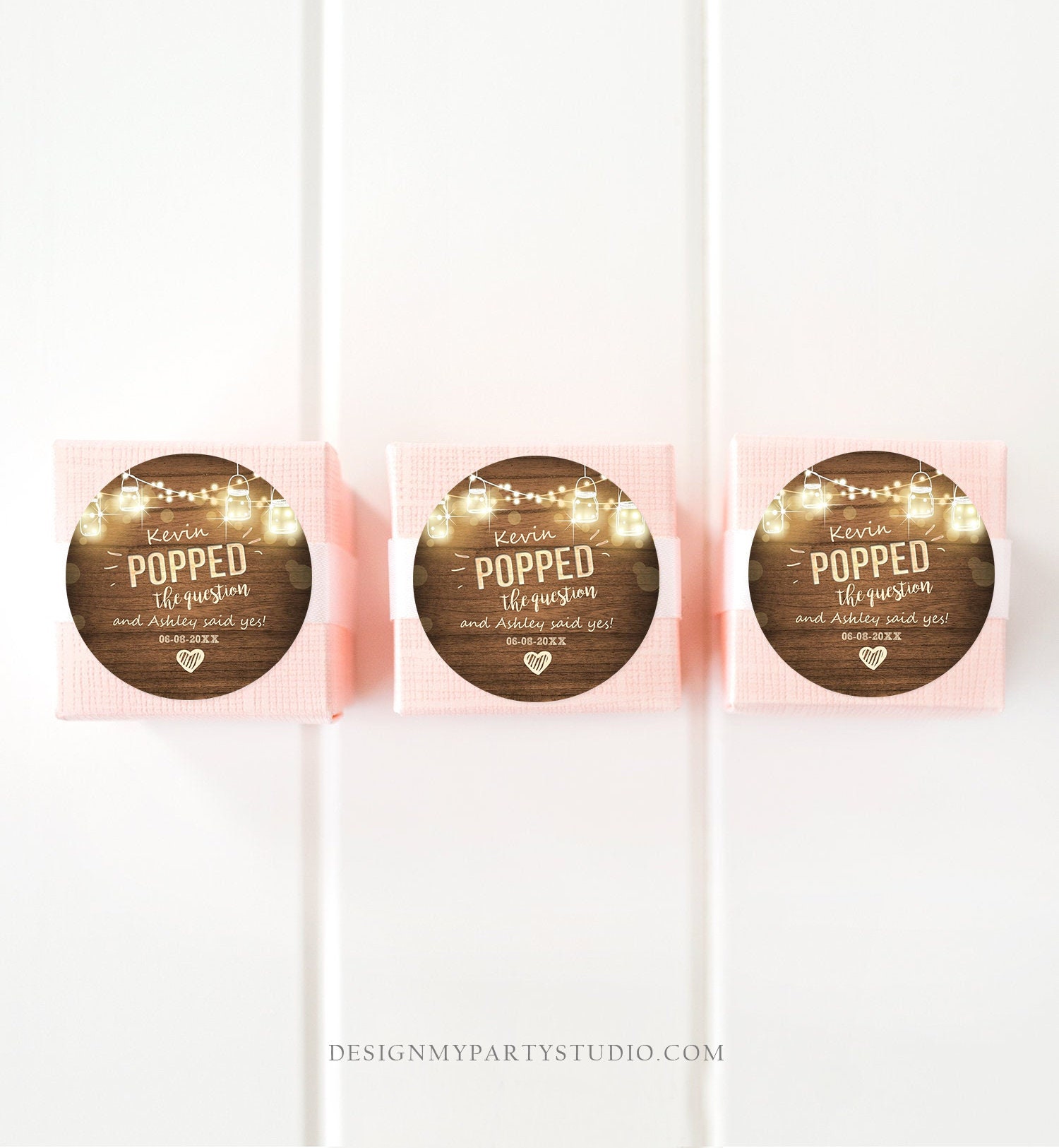 Editable Popped the Question Gift Tag Engagement Party Round - Etsy