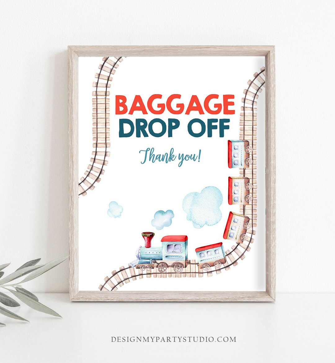 Baggage Drop off Sign Train Birthday Party Vintage Train Theme Boy ...