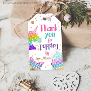Editable Fidget Party Favor Tags Pop It Party Thank You Tag - Etsy