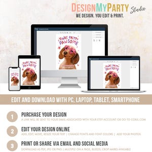 Editable Valentine's Day Tag You're Pretty Pawsome Dog Puppy Valentine ...