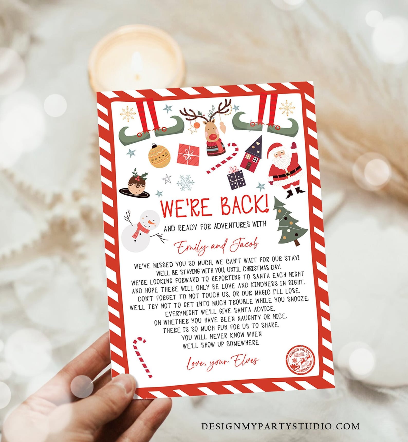 Editable Elf Arrival Letter Return Letter Christmas Elf We're Back Elf ...