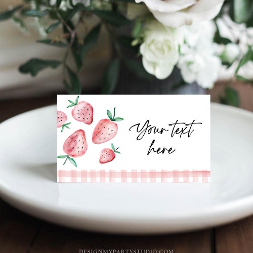 Editable Strawberry Food Labels Strawberry Birthday Party - Etsy