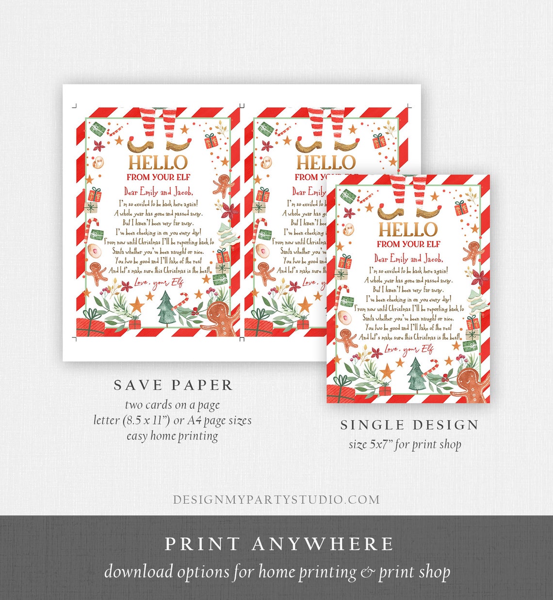 Editable Elf Arrival Letter Return Letter Christmas Elf - Etsy