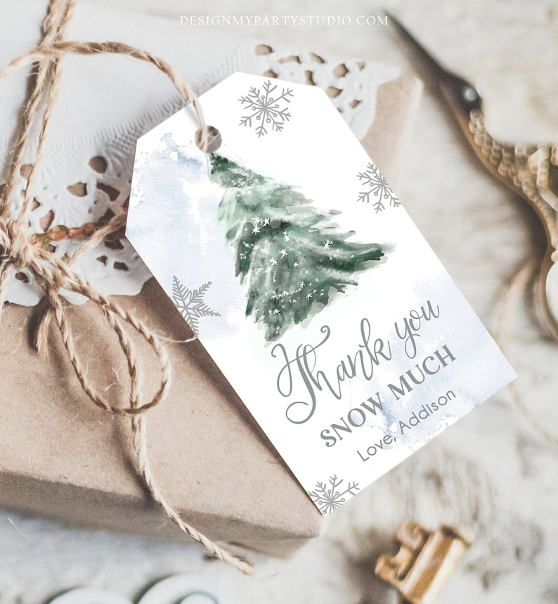 Editable Winter Thank You Tags Winter Onederland Holiday - Etsy