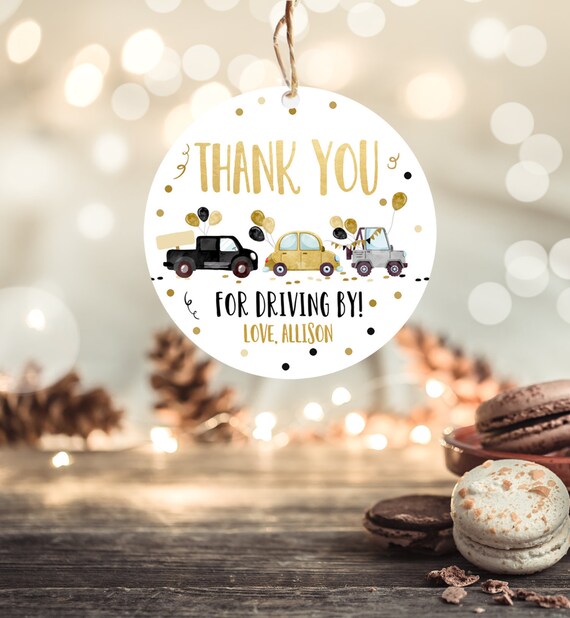 Editable Drive By Favor Tag Drive Through Birthday Parade Thank You ...