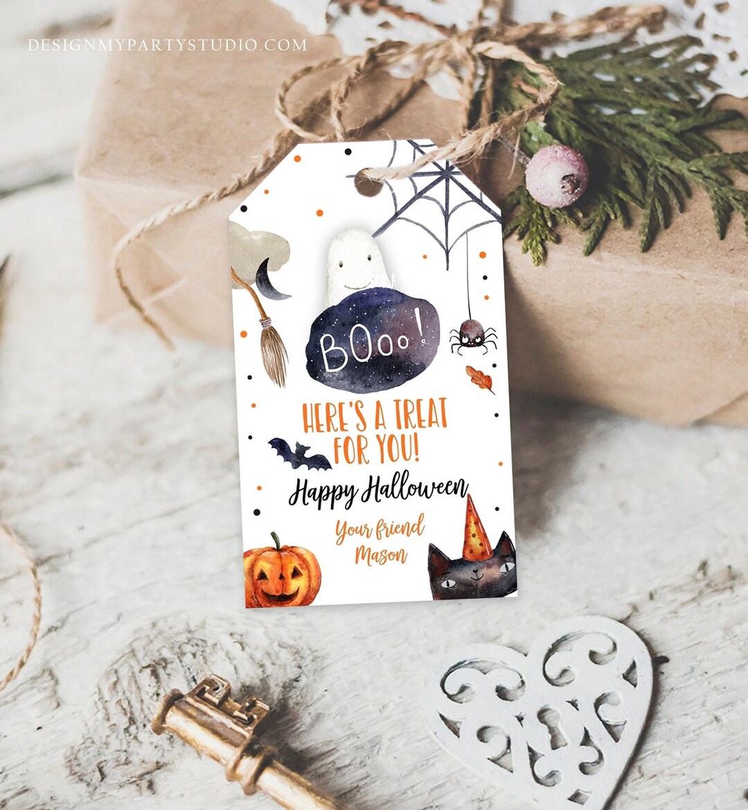 Editable Halloween Favor Tags Boo Gift Tags Costume Party Trick or ...