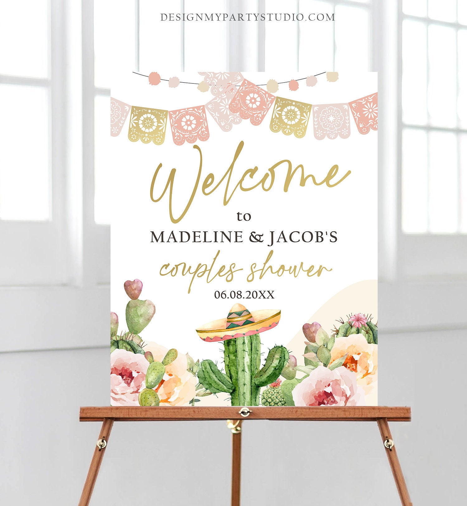 Editable Fiesta Cactus Welcome Sign Couples Shower Boho | Etsy