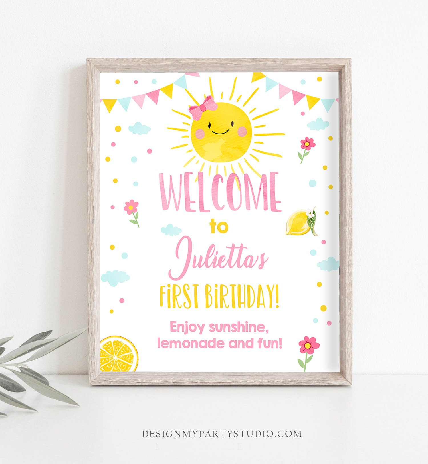 Editable Sunshine Welcome Sign Little Sunshine Birthday Party - Etsy