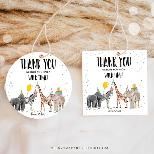 Editable Party Animals Birthday Invitation Wild One Animals - Etsy