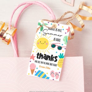 Editable Teacher Appreciation Gift Tags Sunshine Thank You Tag School ...