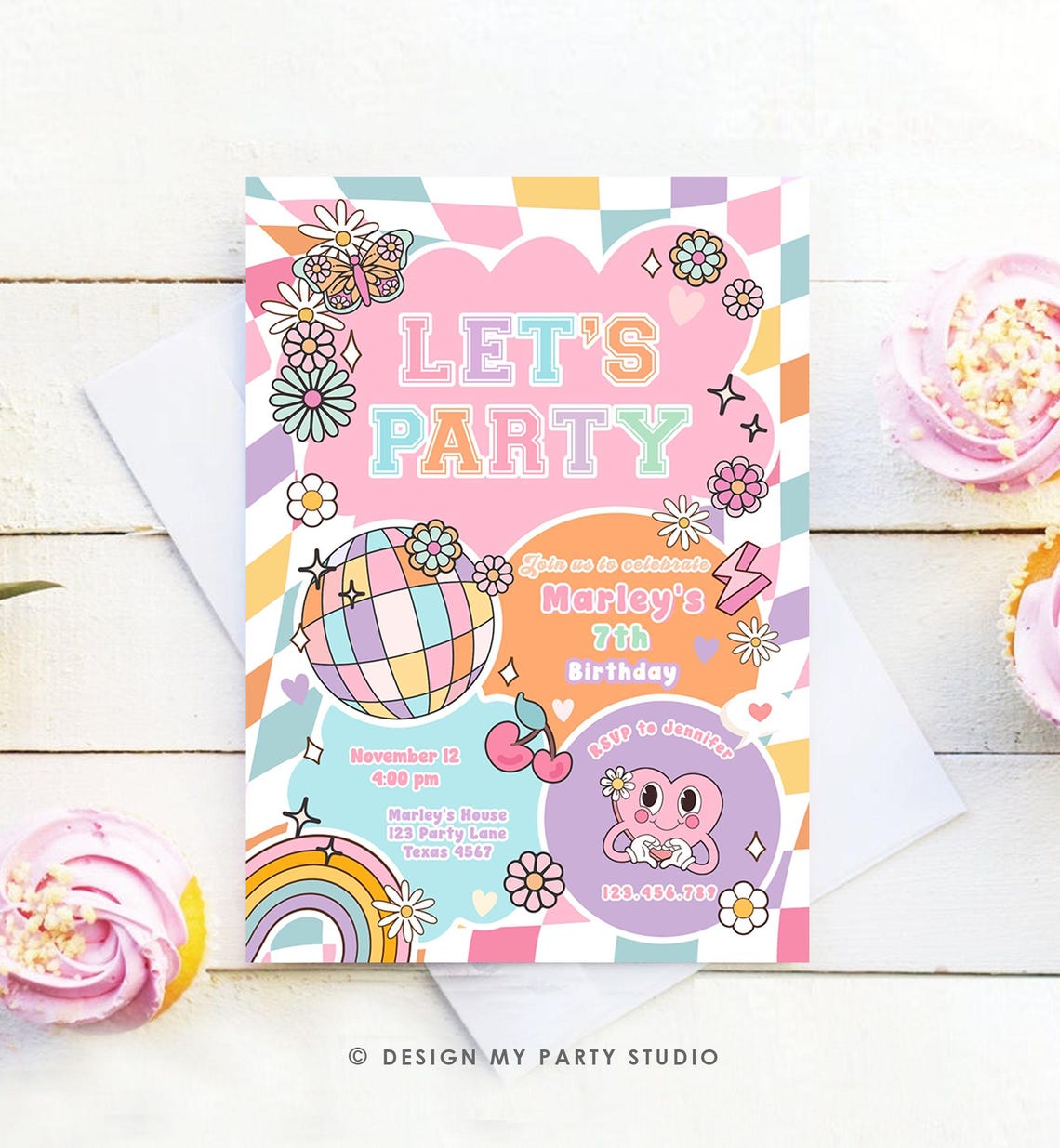 Editable Preppy Birthday Party Invitation Let's Party Birthday Varsity ...