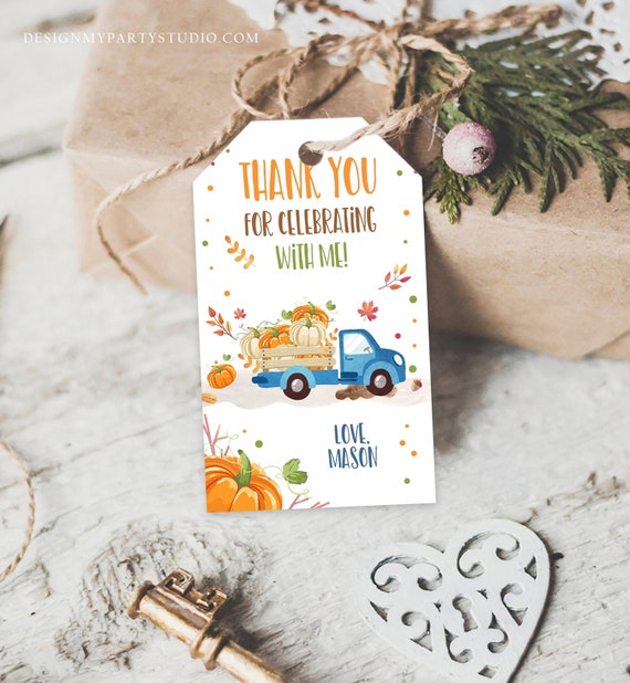 Editable Pumpkin Favor Tags Pumpkin Truck Thank you Tags Fall Autumn ...
