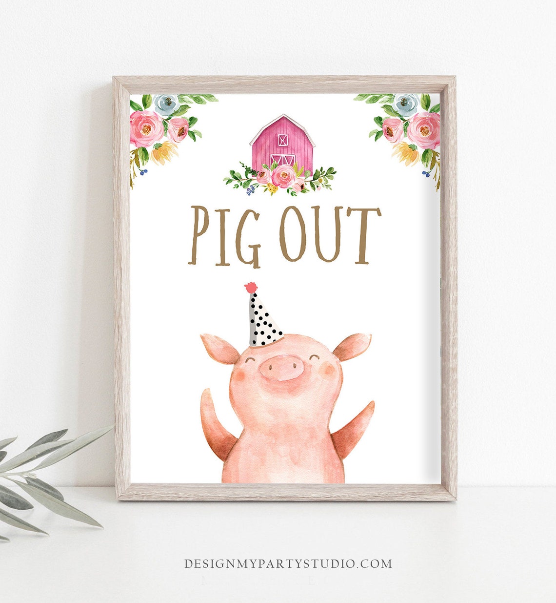 Pig Out Sign Farm Animals Birthday Decorations Barnyard Decor - Etsy