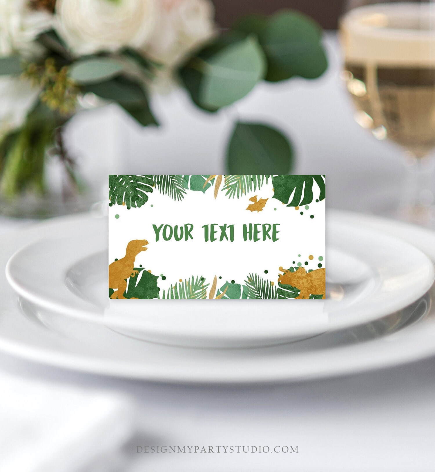 Editable Dinosaur Food Labels Dinosaur Party Place Card Tent Card Trex ...