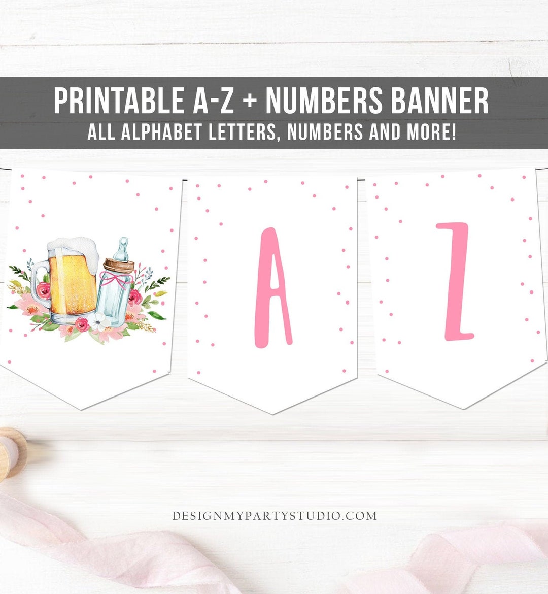 Baby braut A-Z Banner Alphabet Zahlen Banner Dusche Dekor Banner ...
