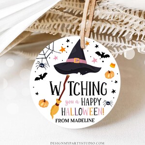 Editable Halloween Favor Tags Witching You a Happy Halloween Trick or ...
