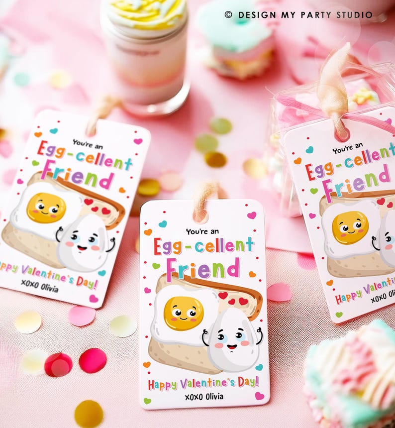 Editable You're an Egg-cellent Friend Valentines Day Gift Tag Valentine ...