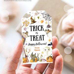 Editable Halloween Favor Tags Boo Gift Tags Costume Party Trick or ...