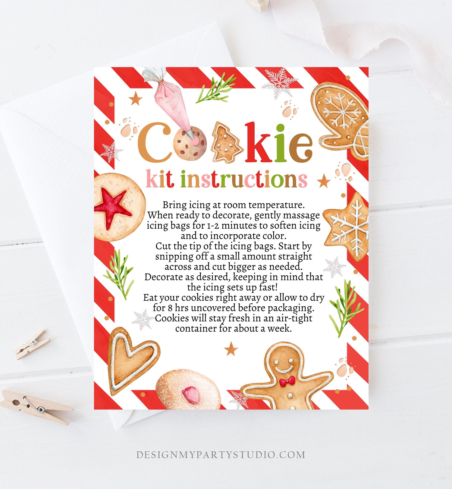 Editable Cookie Kit Instructions Cookie Exchange Decorating Party DIY ...